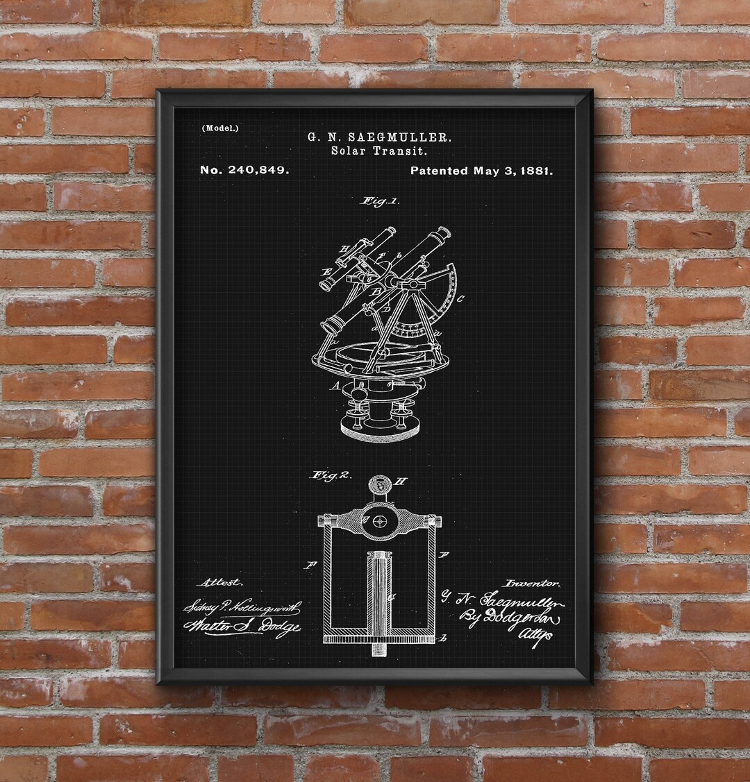 Astronomy Patent Poster, Solar Transit Patent Print, Patent Wall Art ...