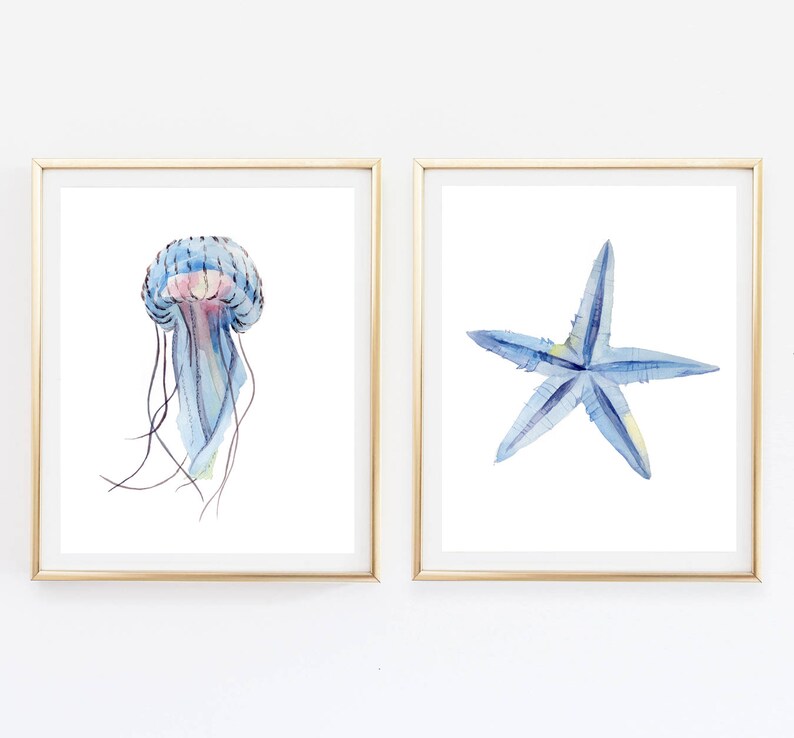 Nursery Watercolor Art Set of 2 Watercolor Illustrations - Etsy