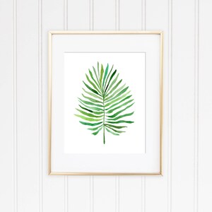 Palm Leaf Watercolor Poster, Watercolor Palm Print, Tropical Plant ...