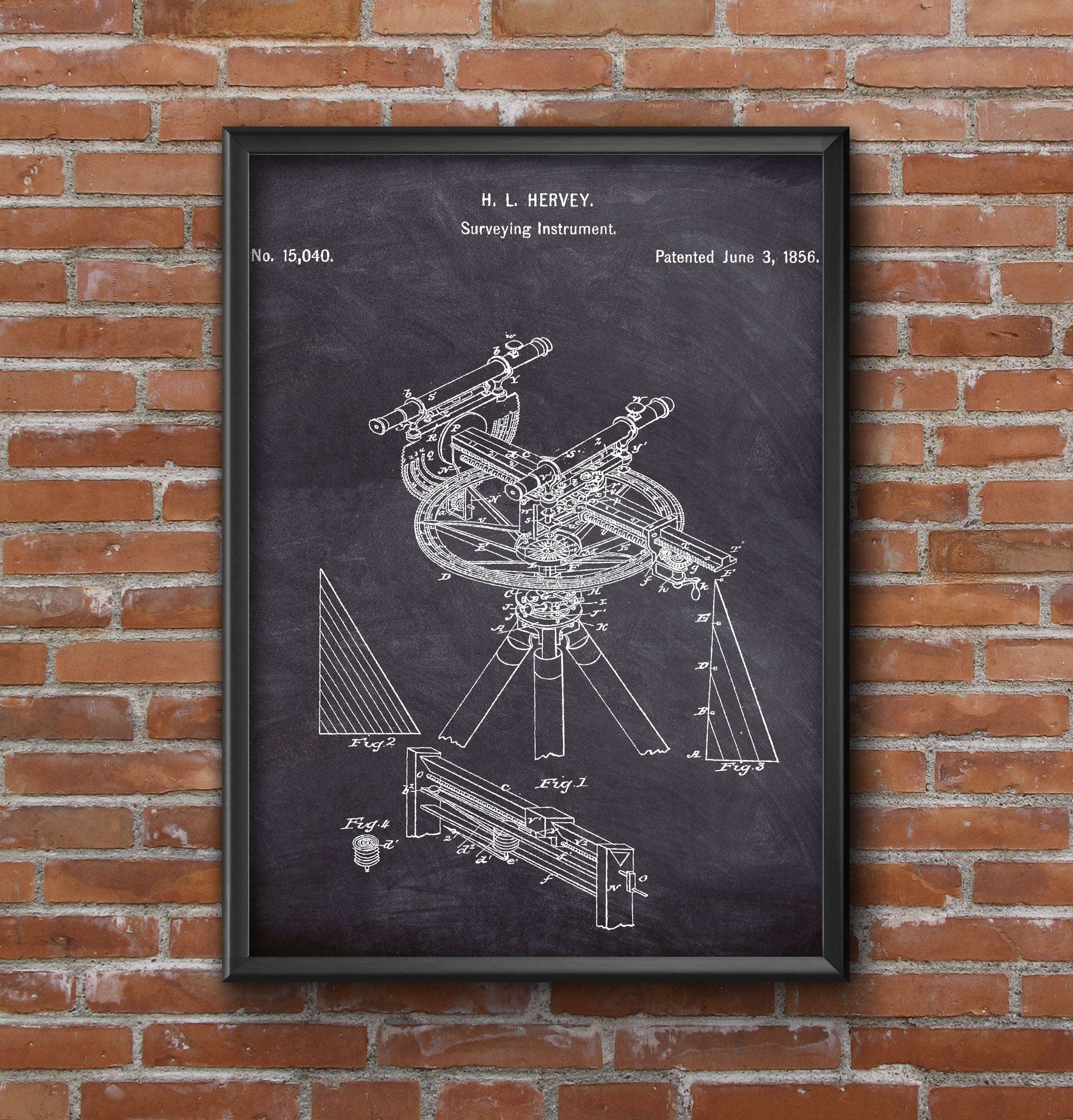 Surveying Instrument Patent Print Geographic Instrument | Etsy