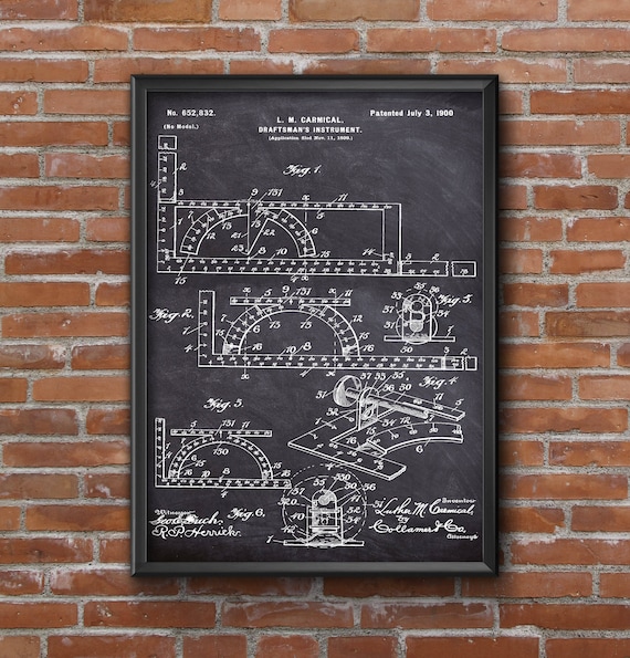 Draftsman Instrument Patent Print Patent Poster Drafter | Etsy