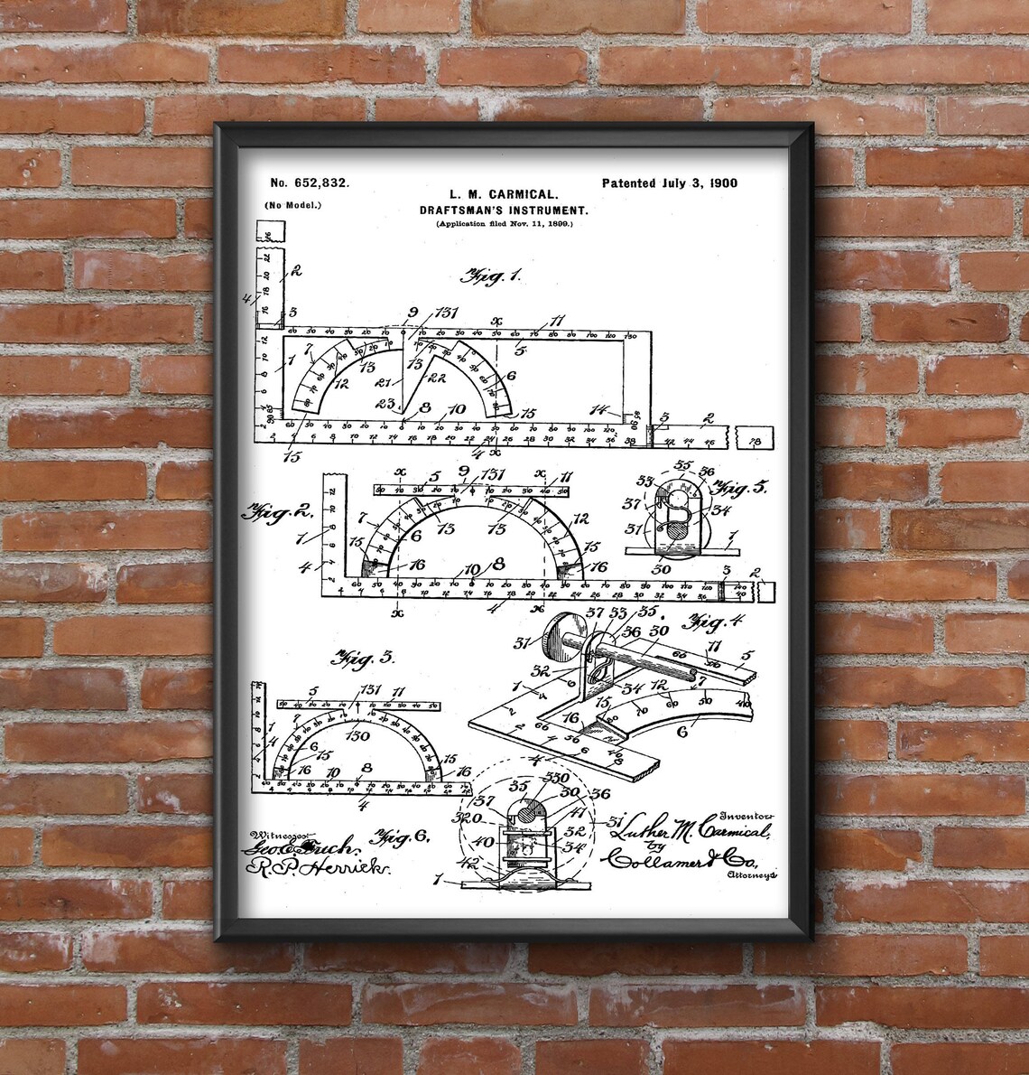 Draftsman Instrument Patent Print Patent Poster Drafter | Etsy