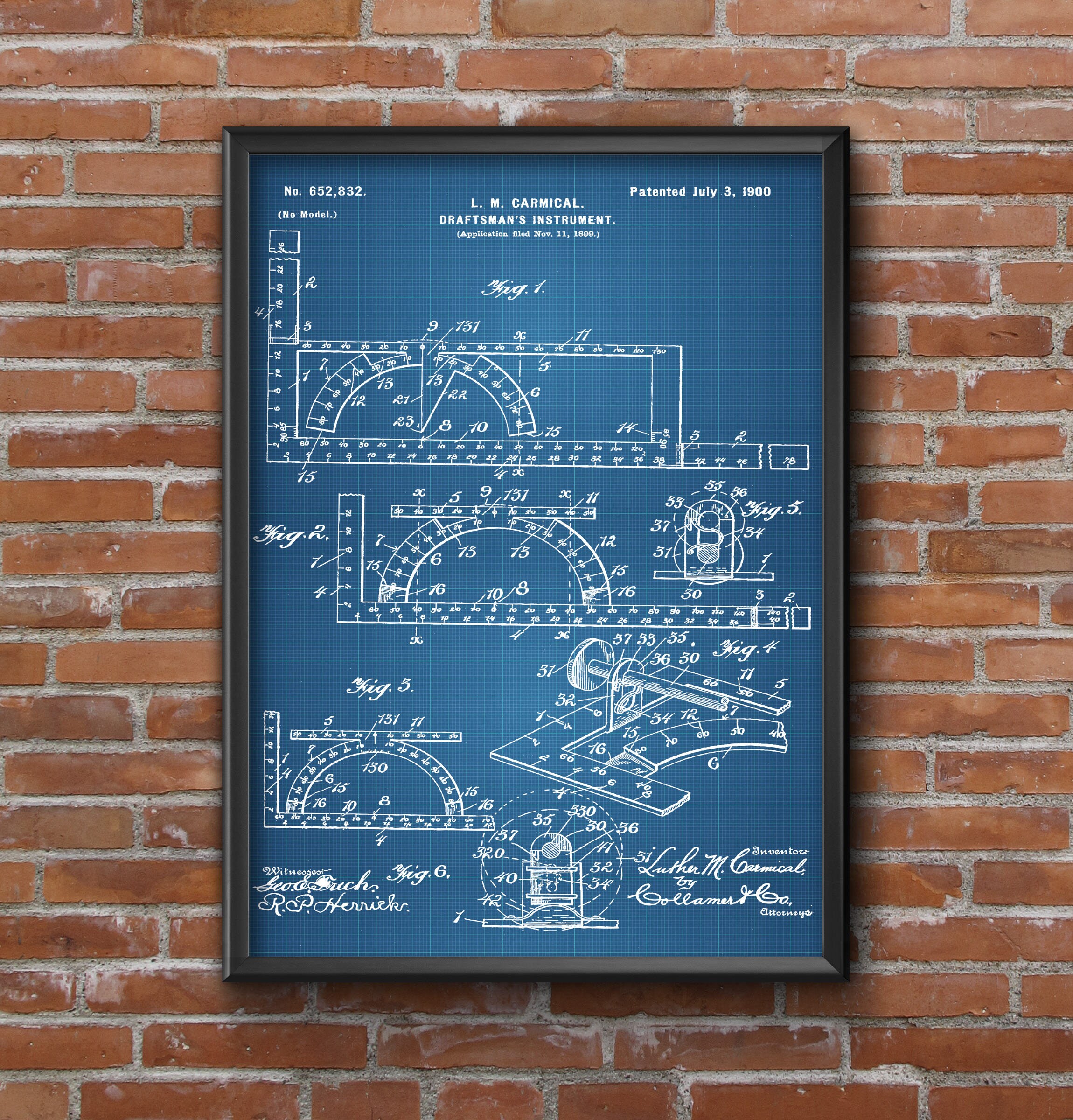 Draftsman Instrument Patent Print Patent Poster Drafter | Etsy