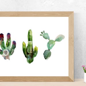 Cacti Print, Watercolor Original Cactus Poster, Botanical Illustration ...