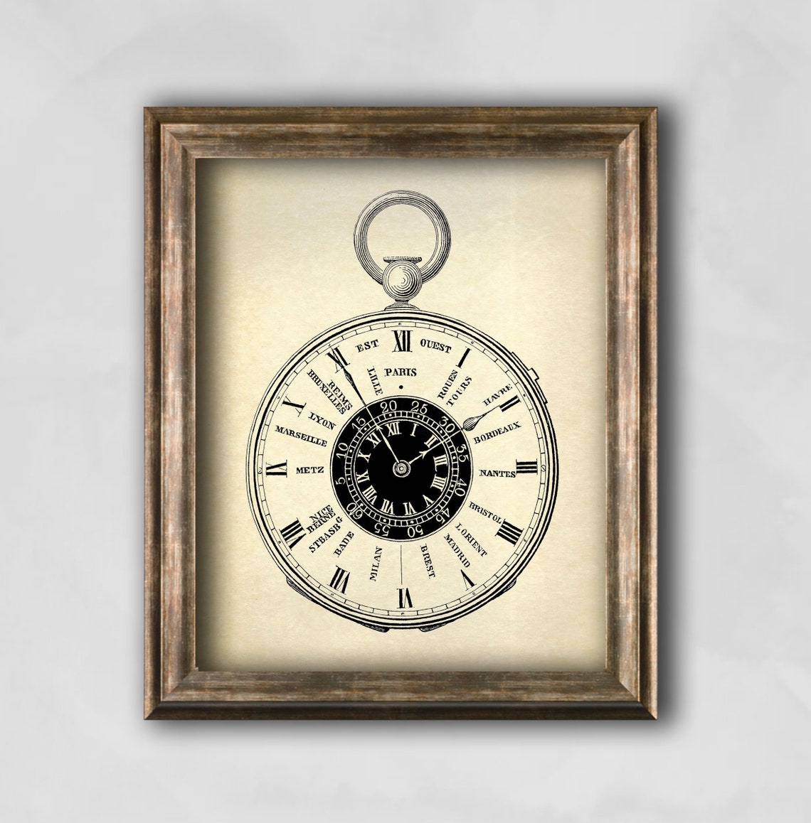 Time Zone Watch Vintage Print Antique Watch Science Poster - Etsy