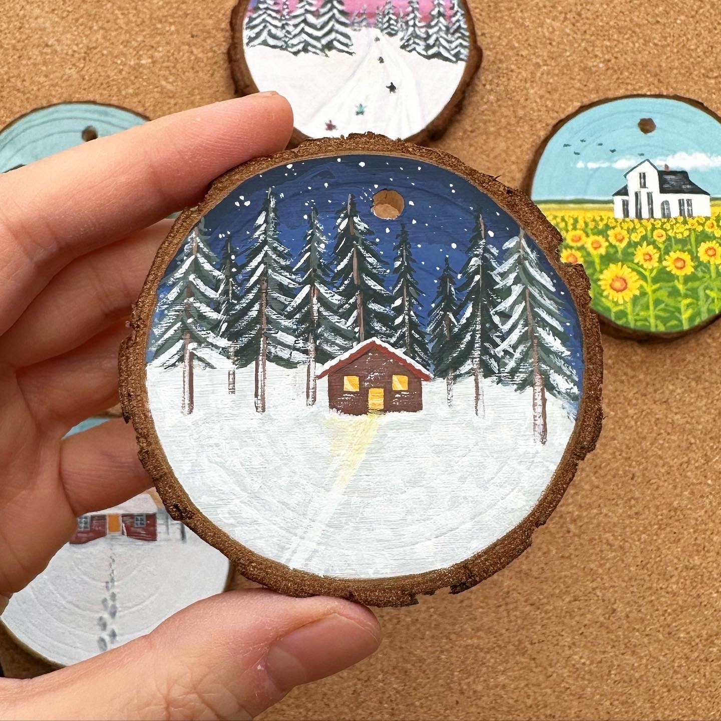 Wood Slice Christmas Season Ornaments - Etsy