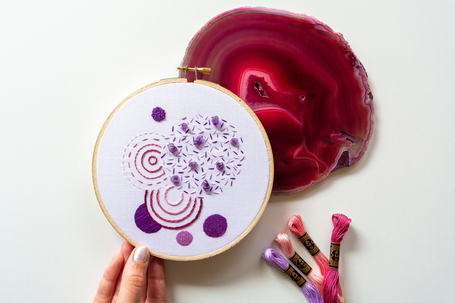 DIY Embroidery Kit Abstract Arcs Designs Crystal Embroidery - Etsy