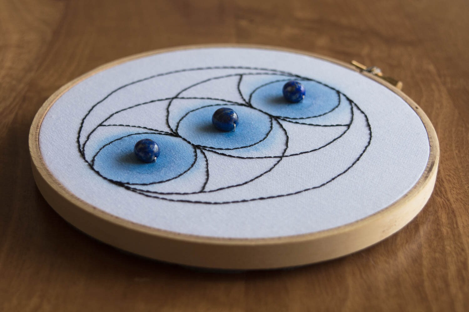 Lapis Lazuli Piscis Eye Trinity acuarela cristal bordado a | Etsy