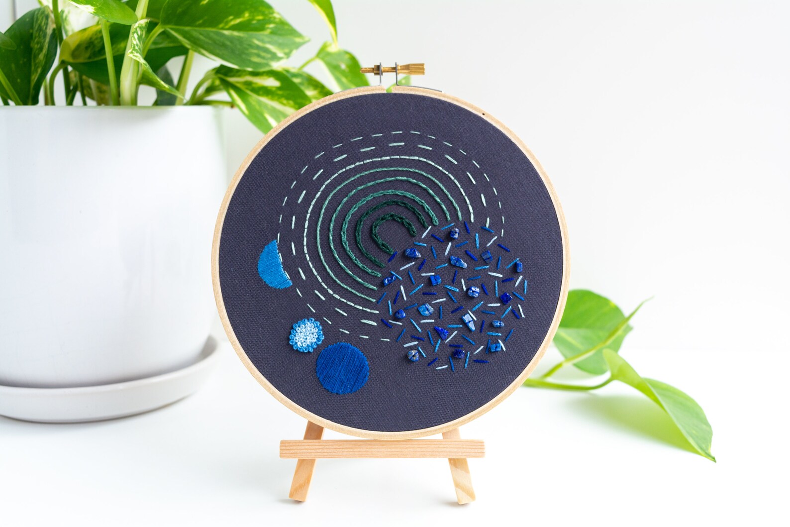 DIY Embroidery Kit Abstract Arcs Designs Crystal Embroidery - Etsy