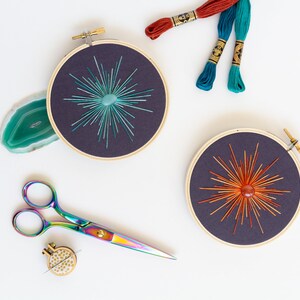 DIY Embroidery Kit Crystal Embroidery Co Mini Burst Design. Modern Hand ...