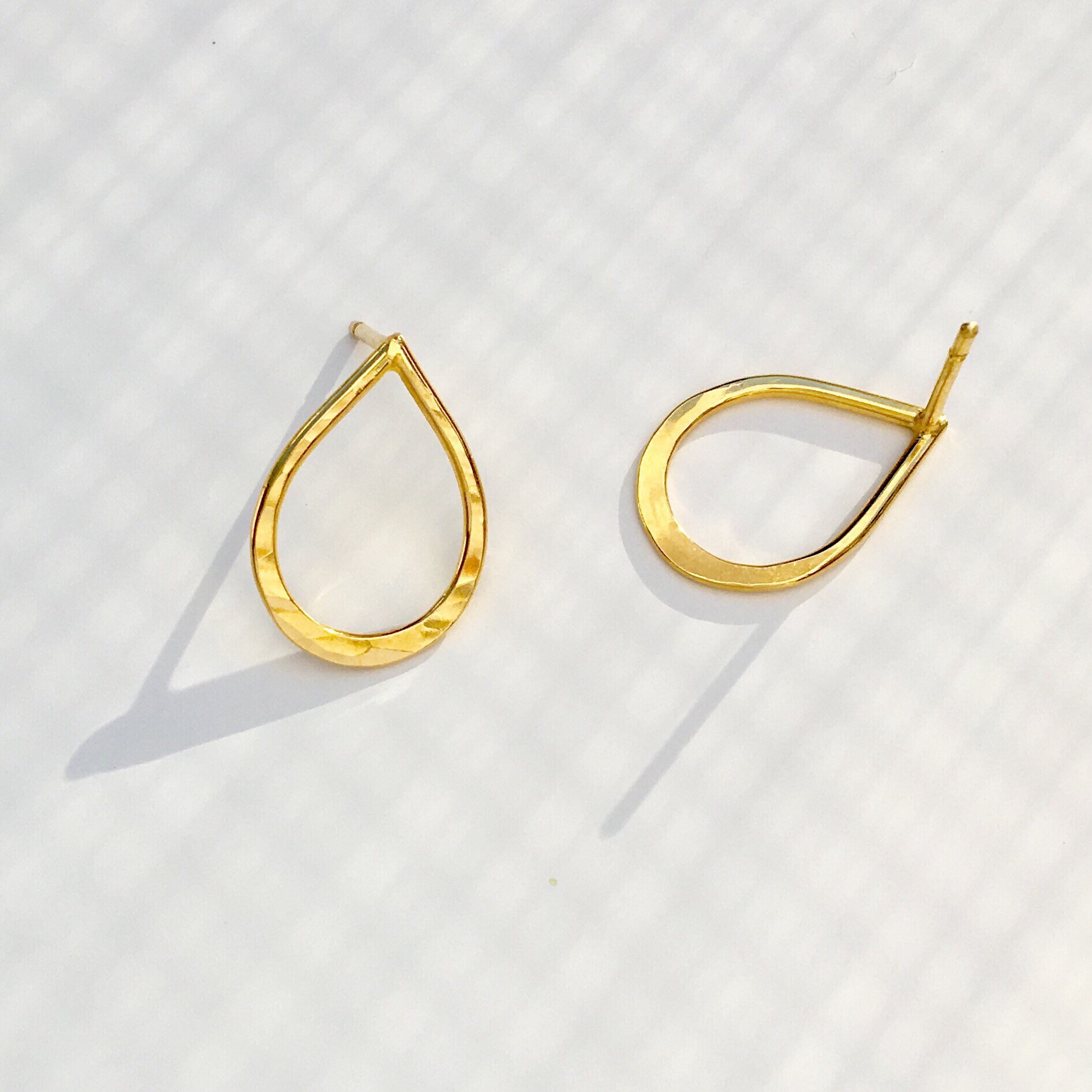 Gold Teardrop Earrings 22ct Yellow Gold Filled on Sterling | Etsy