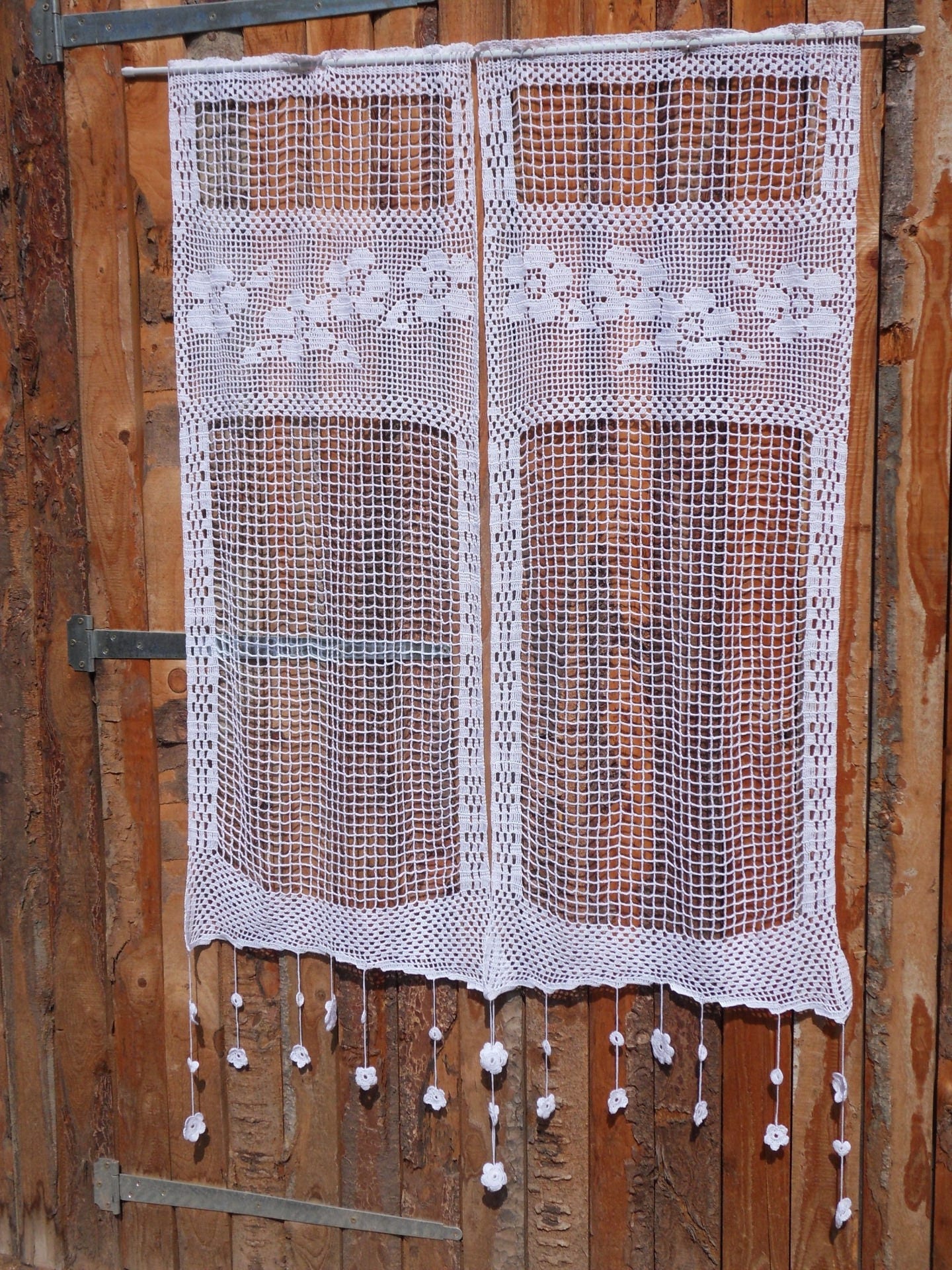 Rideau Au Crochet XXL Ribambelle De Fleurs - Etsy