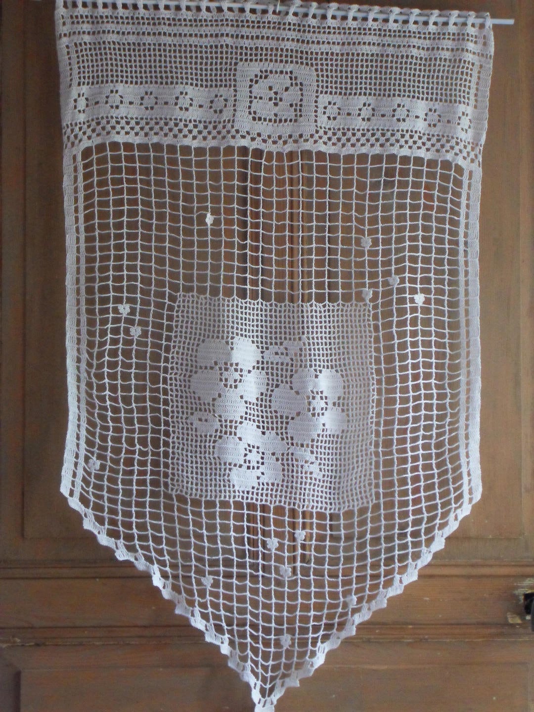 Rideau crochet fait main taille XL les fleurs en médaillon - Etsy France