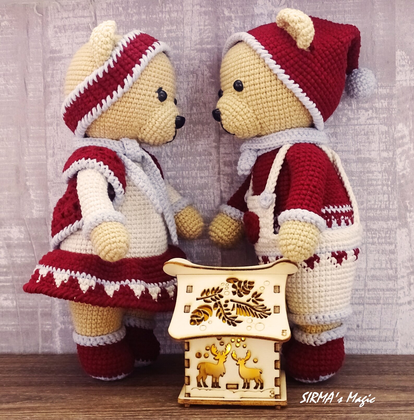 Christmas Teddy Bears Crochet Pattern Amigurumi Toy Teddy - Etsy