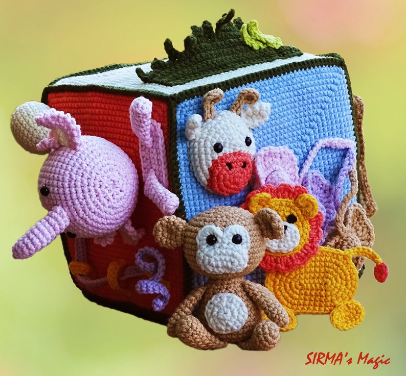 Activity Cube Safari Animals Crochet Pattern Amigurumi Toy - Etsy