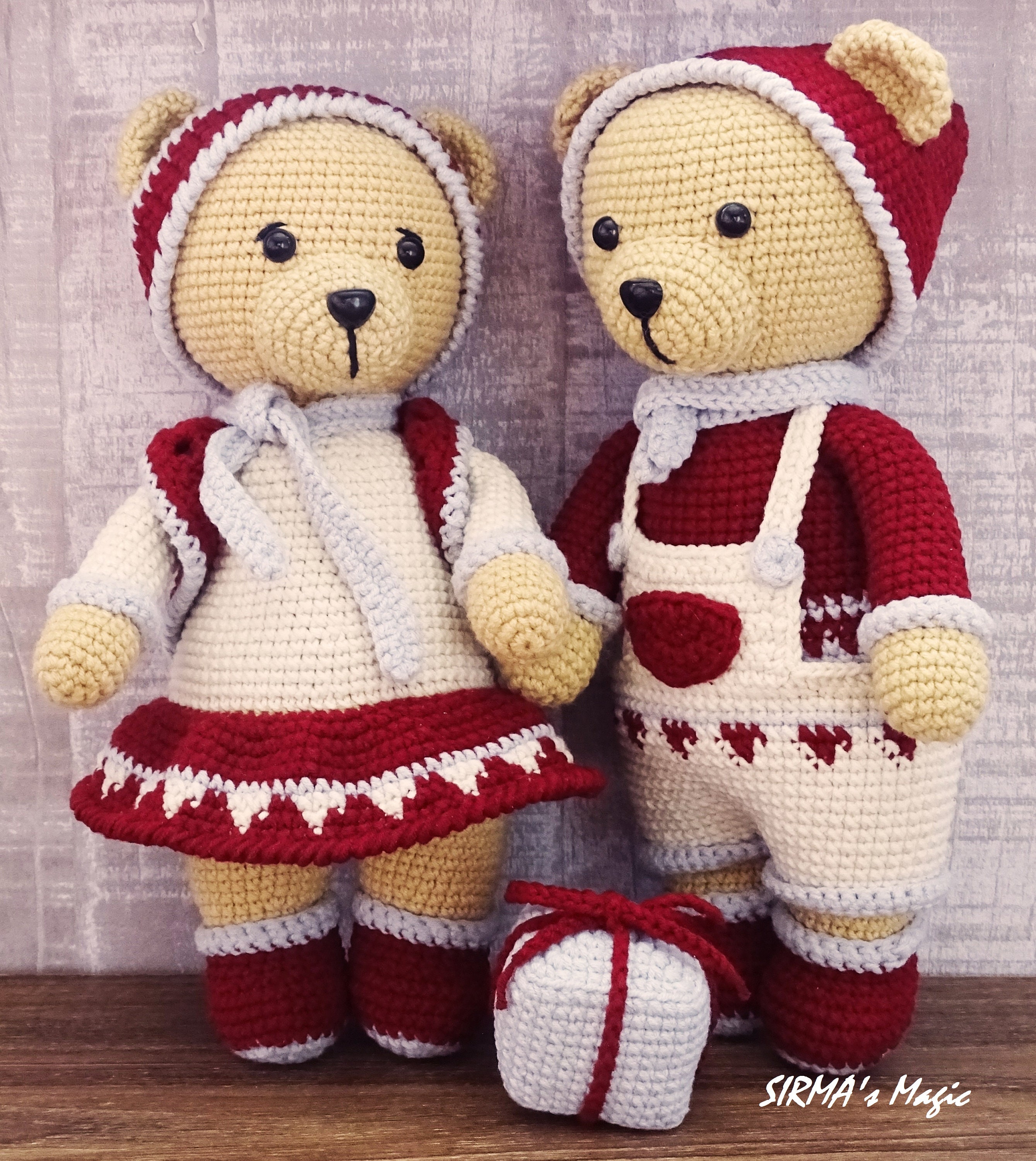 Christmas Teddy Bears Crochet Pattern Amigurumi Toy Teddy - Etsy Canada