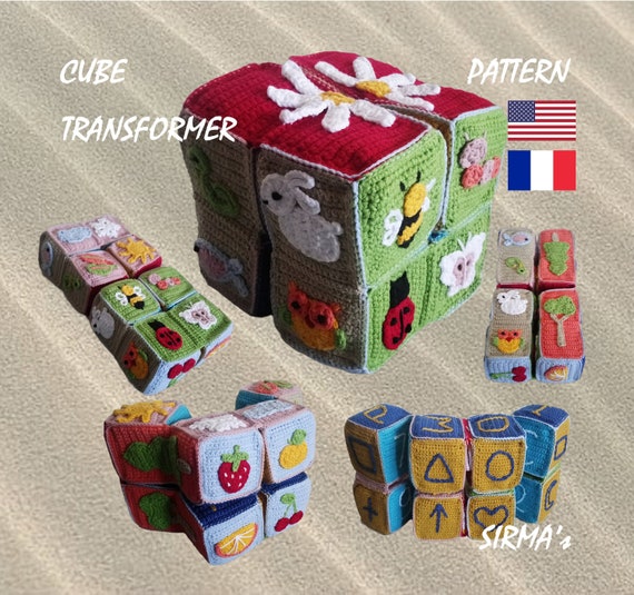 Cube Transformer Crochet Pattern Activity Cube Toy Amigurumi | Etsy