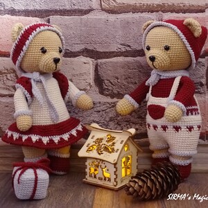 Christmas Teddy Bears Crochet Pattern - Amigurumi Toy Teddy Bears ...