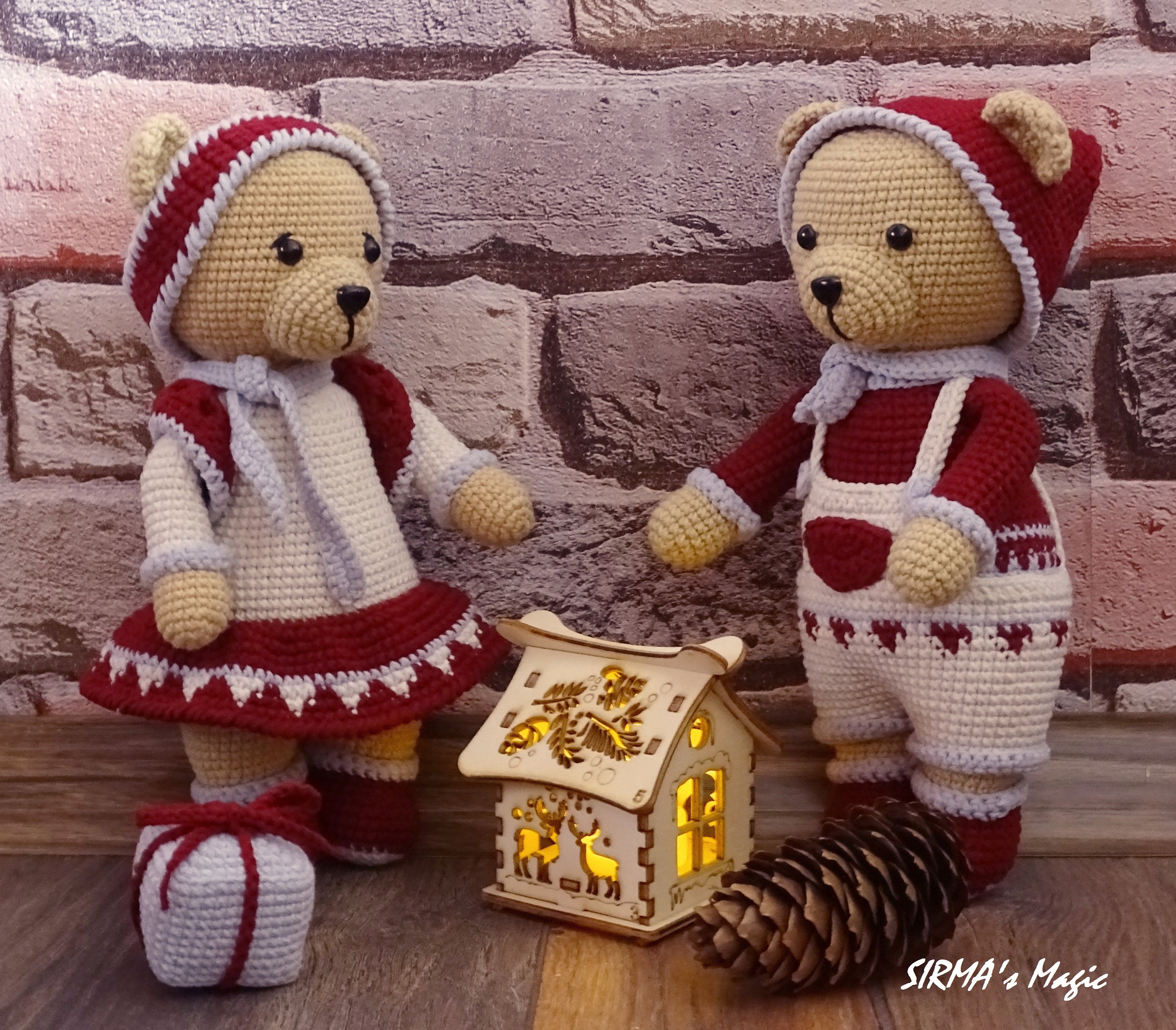 Christmas Teddy Bears Crochet Pattern Amigurumi Toy Teddy - Etsy Canada