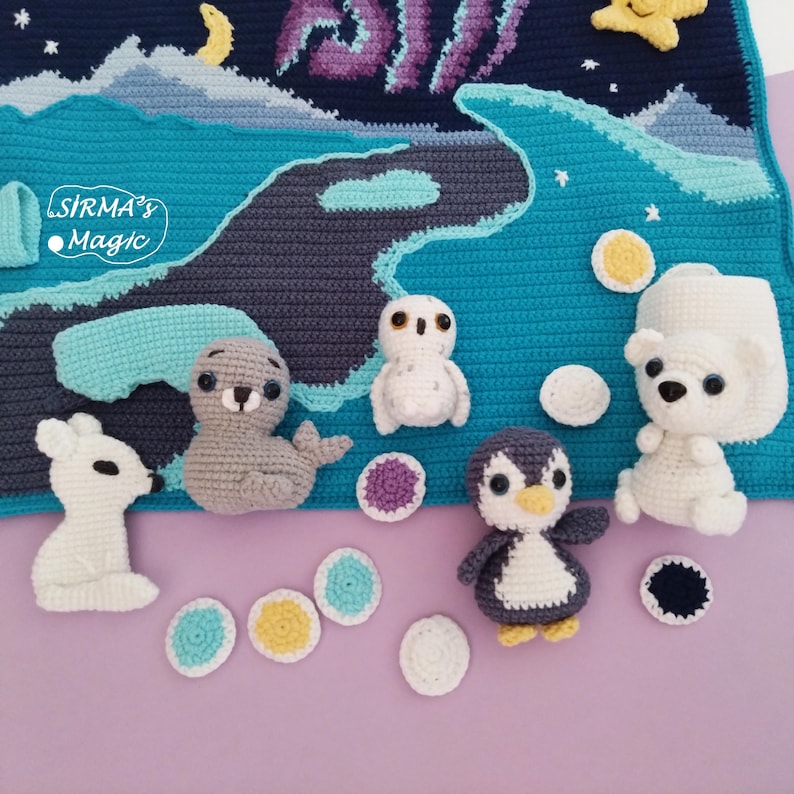 Polar Playmat Crochet Pattern: Arctic Amigurumi Play Set and Activity ...