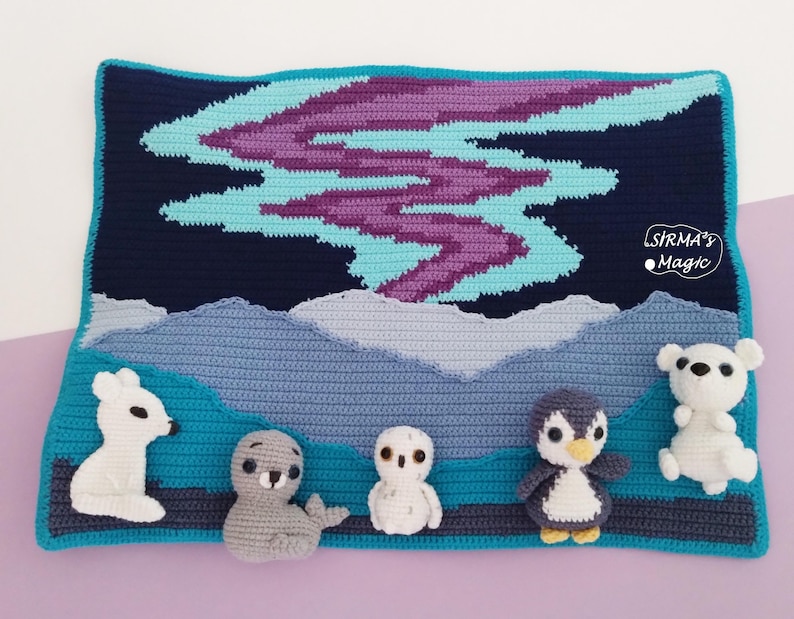 Polar Playmat Crochet Pattern: Arctic Amigurumi Play Set and Activity ...