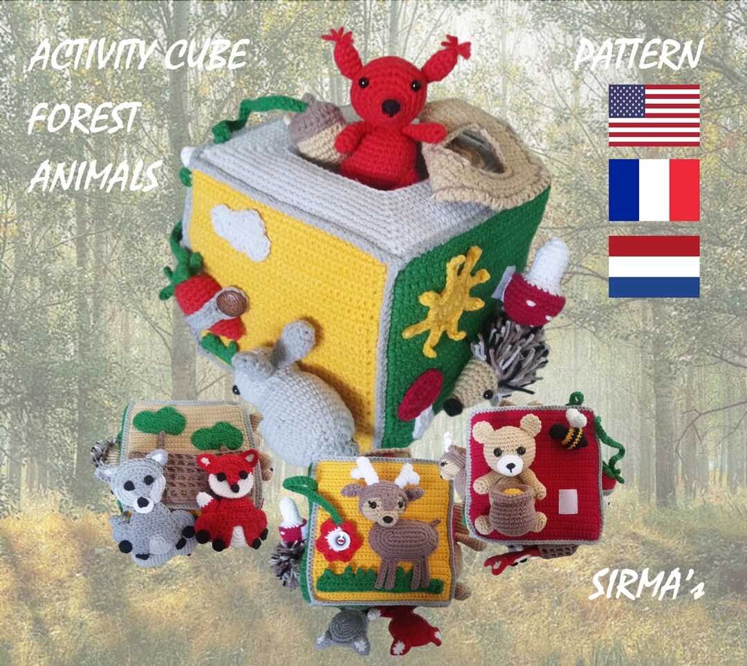 Activity Cube – Forest Animals Crochet Pattern - Amigurumi Toy Tutorial ...