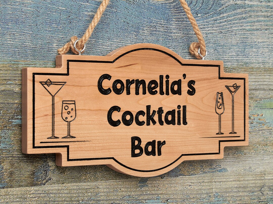 Personalised Engraved Home Bar Sign - Etsy
