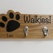 Personalised Paw Print Shape Solid Oak Dog Lead Hook - Etsy