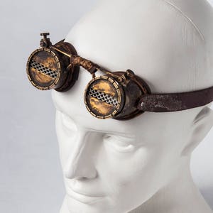 Cyberpunk Brass Goggles - Snow Goggles - Steampunk Eyewear - Double ...