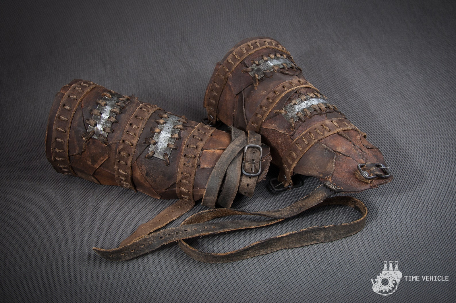 Set of Two Bracers Leather Vambraces LARP Armor Leather | Etsy