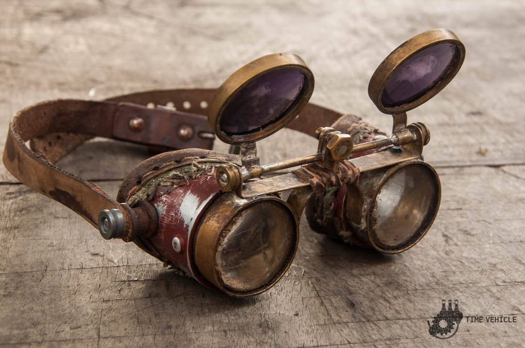 Dark Lenses Goggles - Brass Goggles - Burning Man Goggles - Mad Max ...