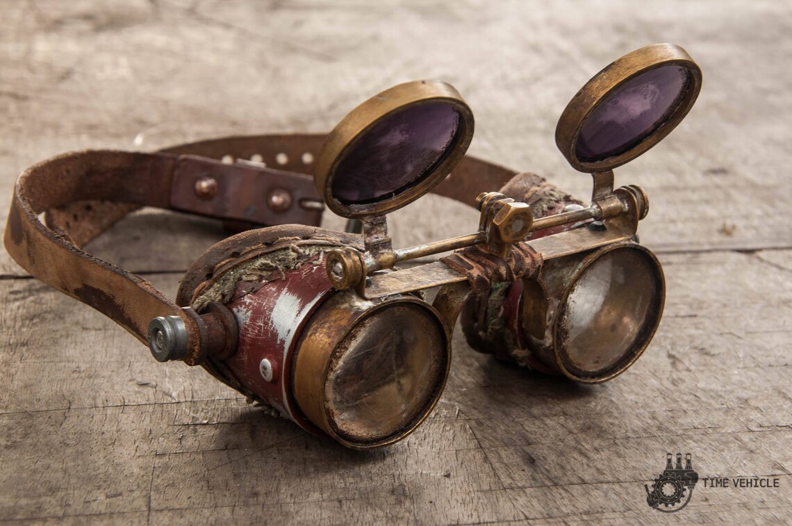 Brass Steampunk Goggles – Dark Lenses, Burning Man, Mad Max Eyewear - Etsy