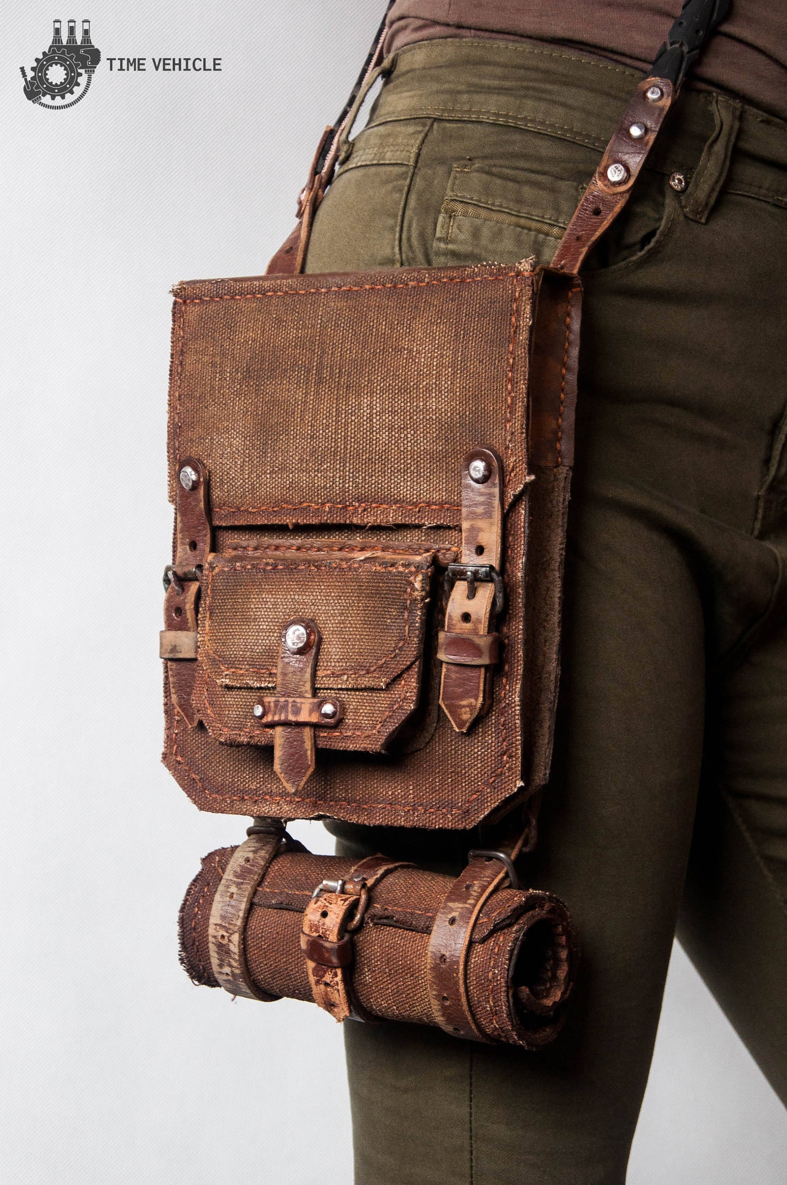 Leather Bag With Tool Roll - Mad Max Bag - Post Apocalyptic Bag ...