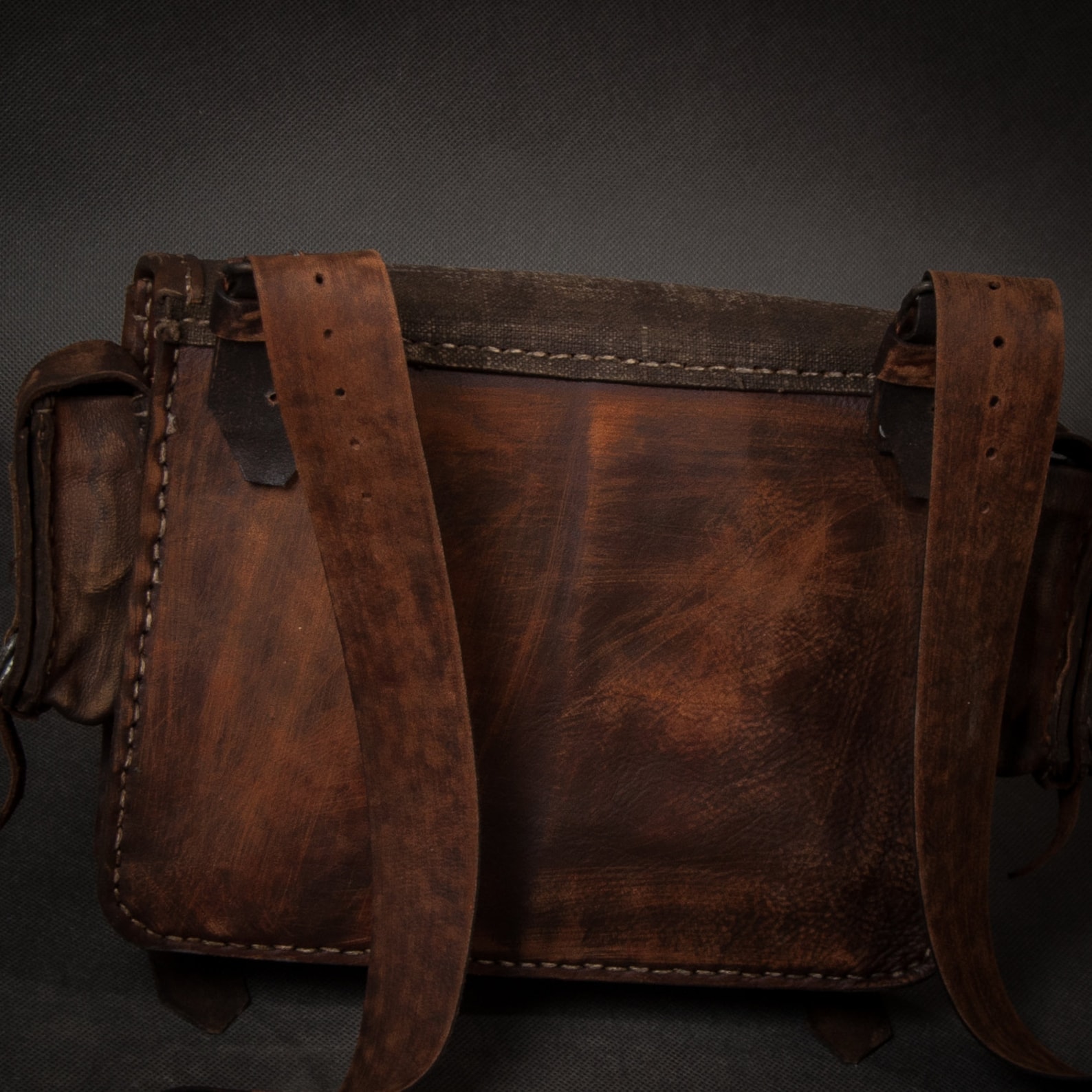Post-apocalyptic Leather Messenger Bag – Hand-sewn Canvas Fallout Bag ...