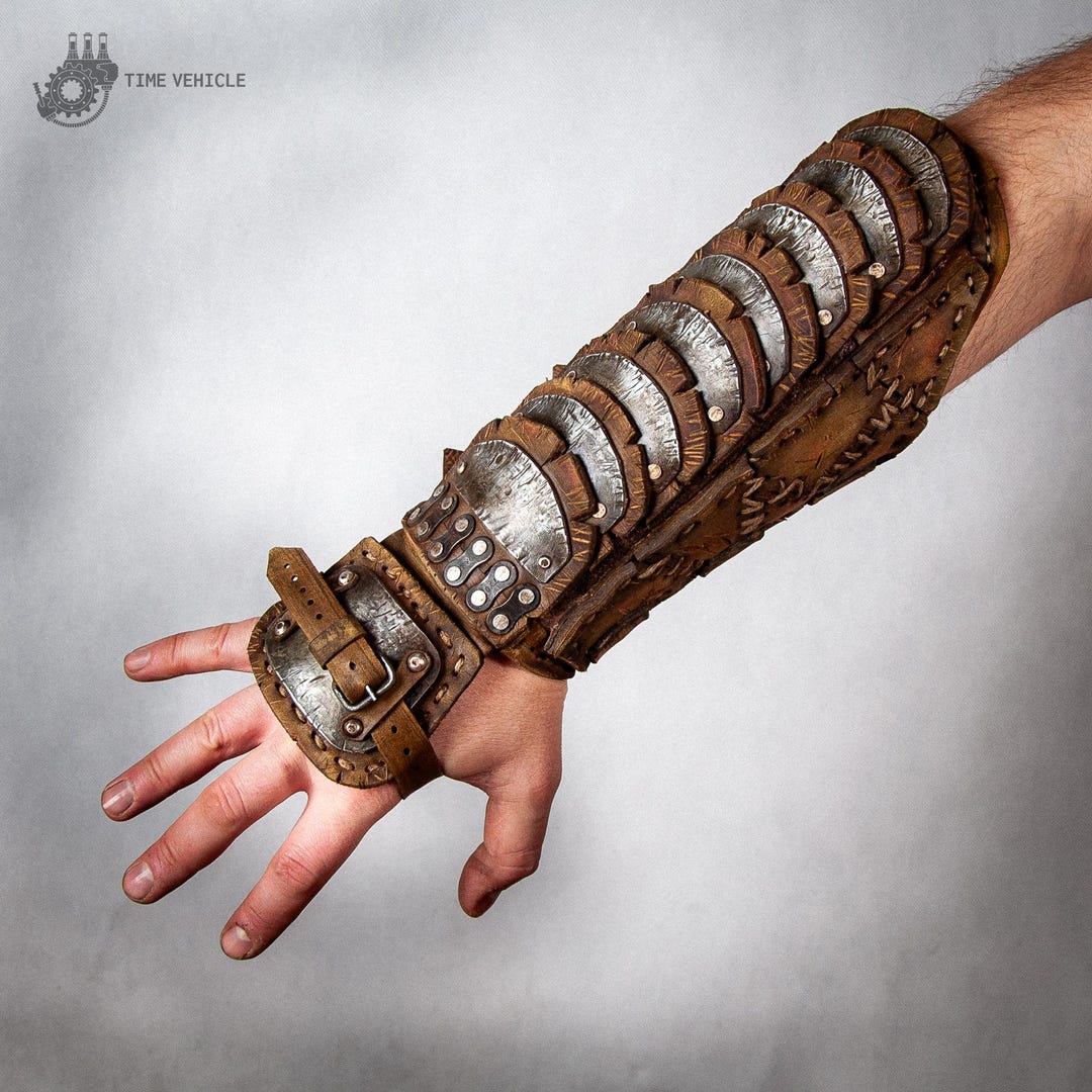 Bracer - Vambrace - Steel Scale Bracer - Forearm Armor - Postapocalyptic Bracer - Fallout Bracer ...
