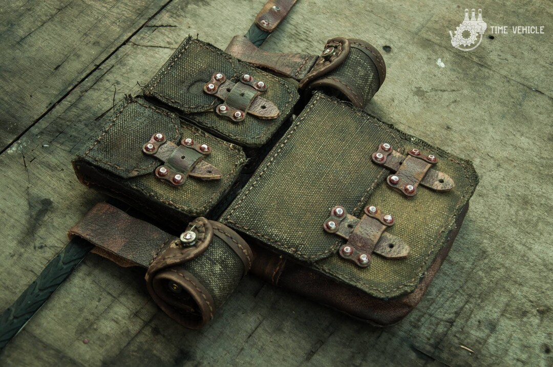 Belt Bag With Two Tool Rolls - Leather Canvas Hip Bag, Fallout Bag ...
