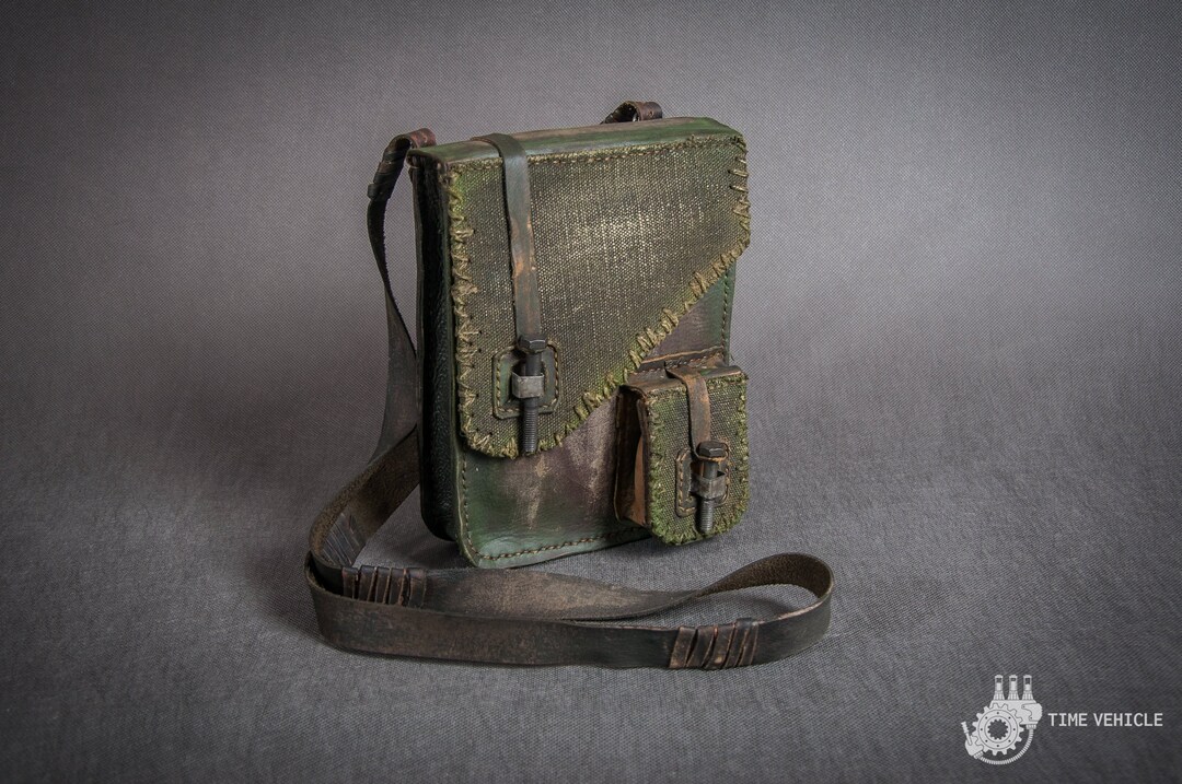 Leather Messenger Bag - Dystopian Bag - Post Apocalytpic Bag - Cross ...