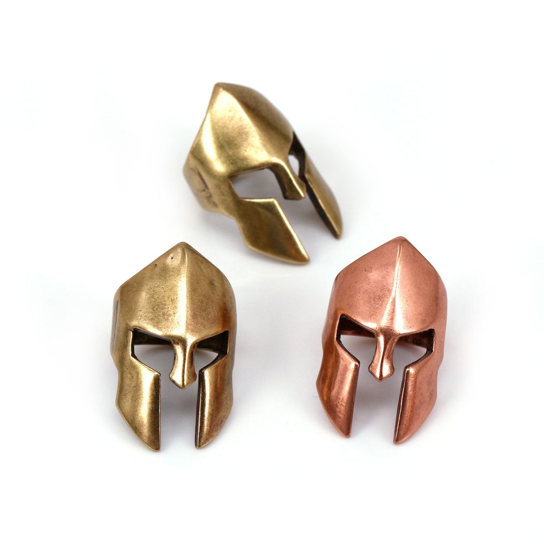 2pcs Warrior Helmet Bead Accessories Antique Brass for 550 Paracord ...