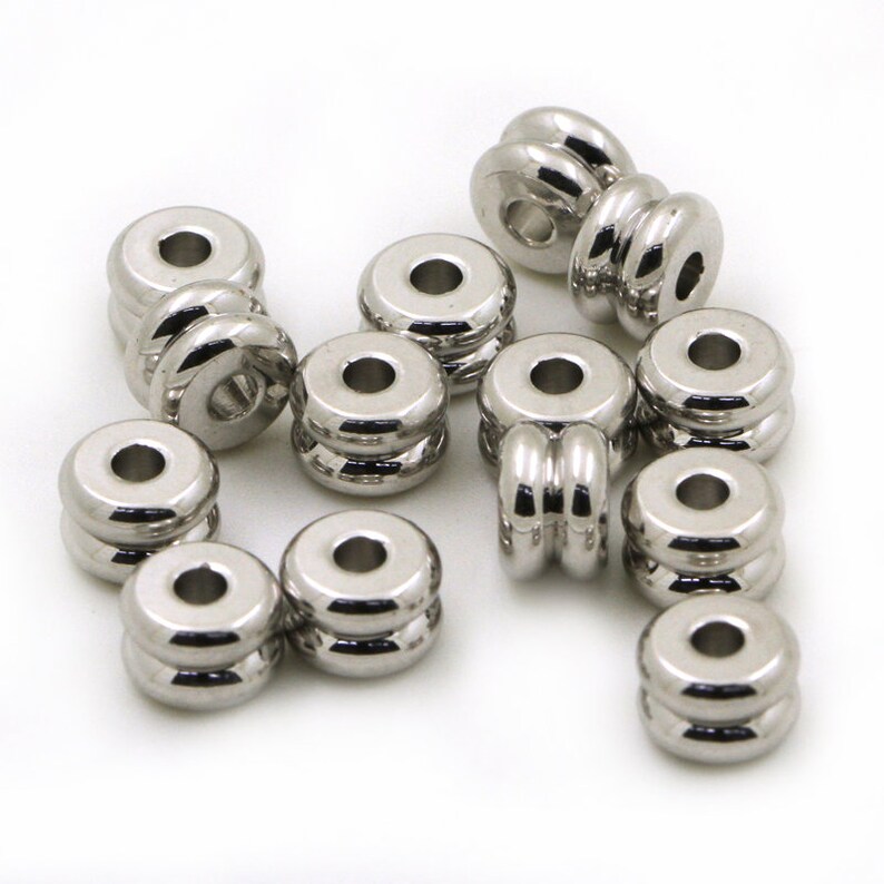 10pcs Gold Rondelle Beadsdouble Copper Beads Ethnic Metal - Etsy