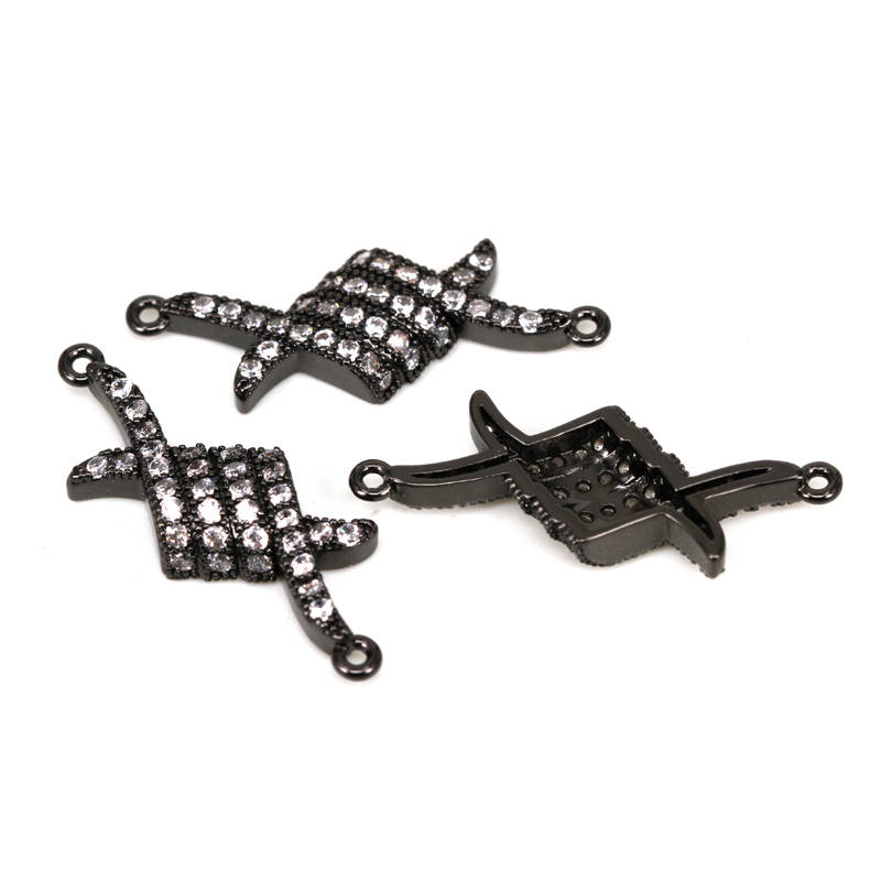 2pcs Clear CZ Handshake Connector Micro Pave Pendant cubic - Etsy