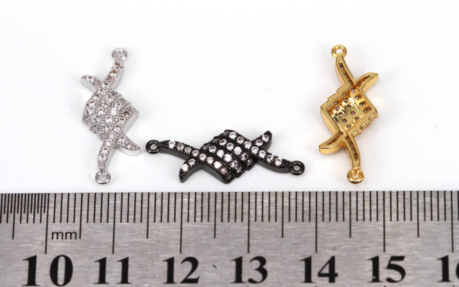 2pcs Clear CZ Handshake Connector Micro Pave Pendant cubic | Etsy