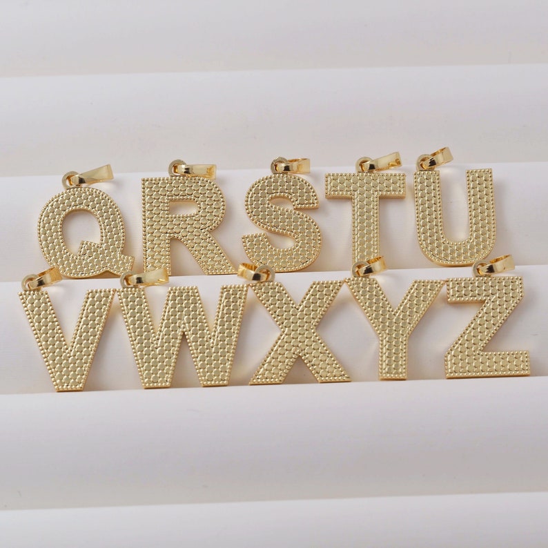 New 26 Letters Pendant Charms Jewelry Stainless Steel Gold Plated A~Z ...