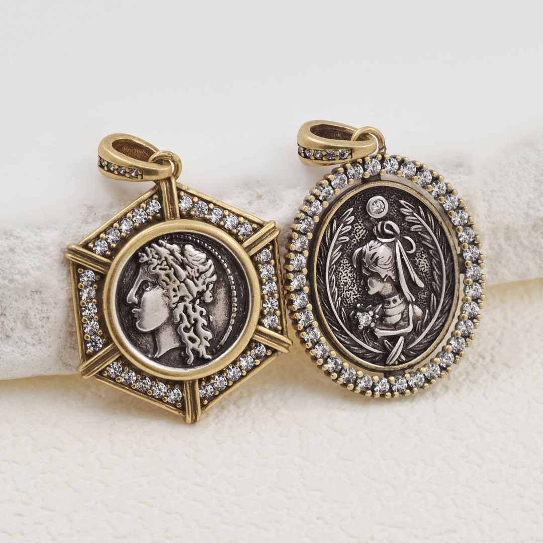 Classic Retro Medal Pendant Jewelry Accessories,brass Plated Antique ...