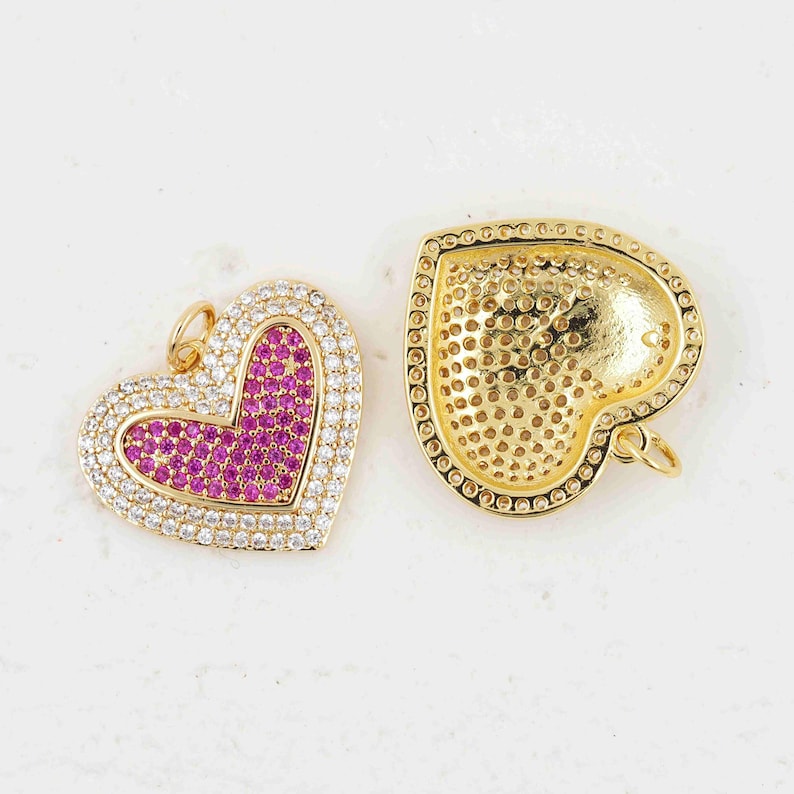 Trendy Unique Love Heart Charms Pendant Jewelry Accessories 18K Gold ...