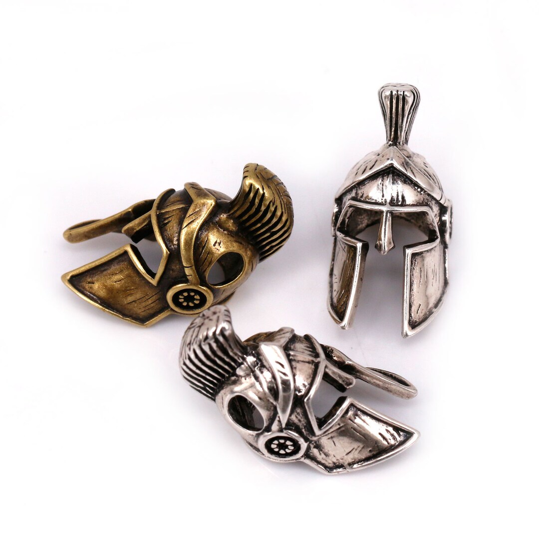 2pcs Spartan Helmet Bead Jewelry Antique Color for Paracord Bracelet ...