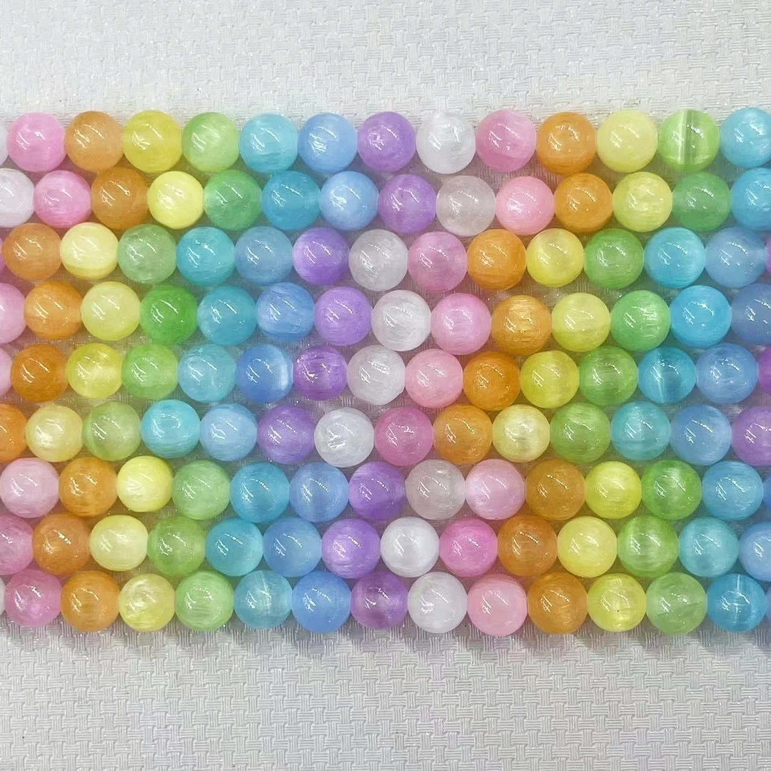 Noble Natural Colorful Cymophane Stone Round Beads Top Grade 6/8/10MM ...