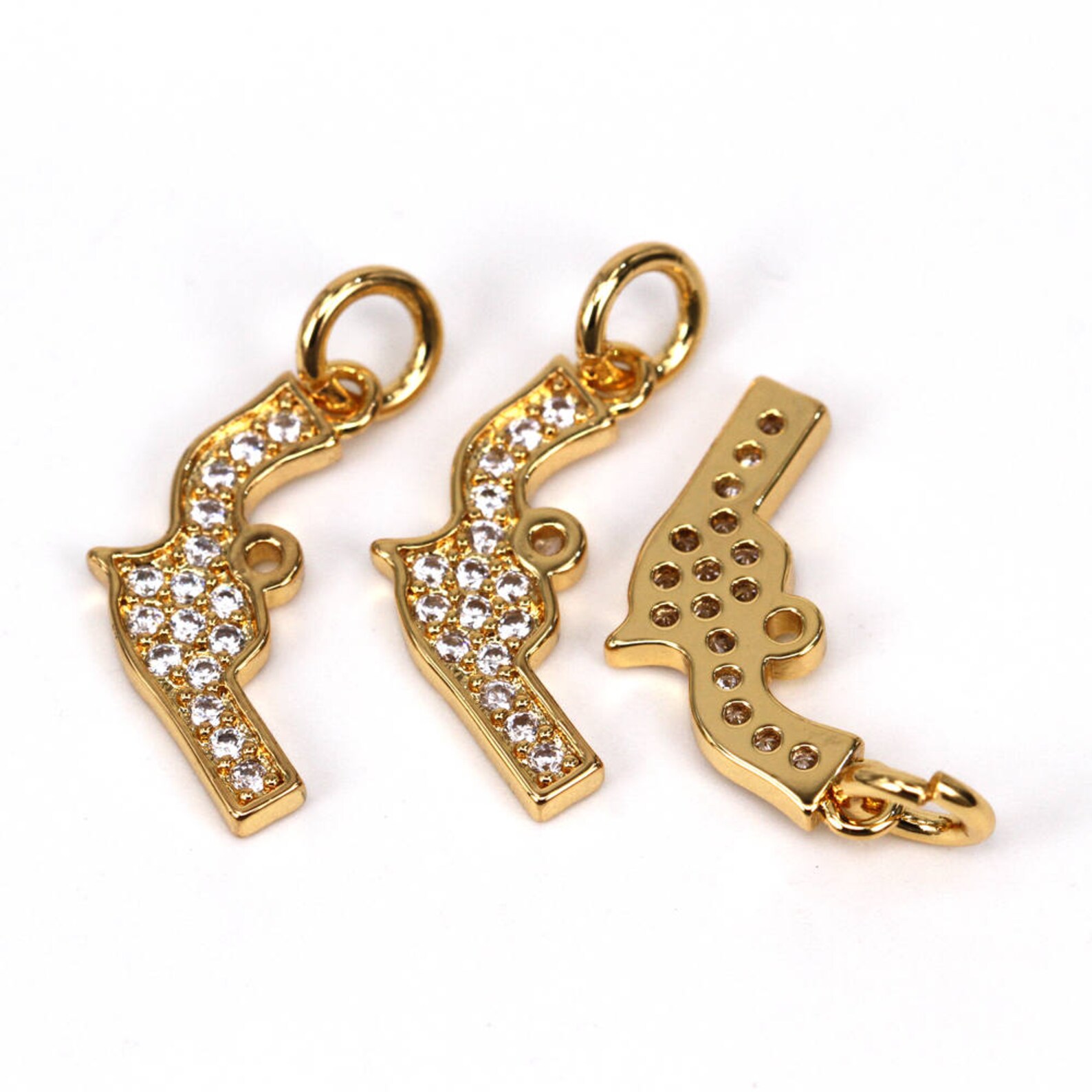 2PCS Clear CZ Sword Weapon Pendant Micro Pave Charm / Clear | Etsy