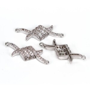 2pcs Clear CZ Handshake Connector Micro Pave Pendant cubic - Etsy