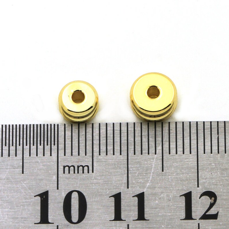 10pcs Gold Rondelle Beadsdouble Copper Beads Ethnic Metal - Etsy