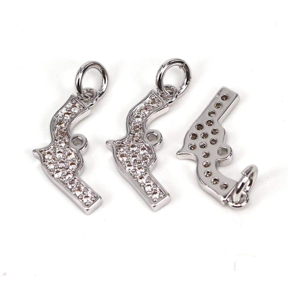 2PCS Clear CZ Sword Weapon Pendant Micro Pave Charm / Clear - Etsy